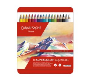 creative art materials caran d'ache supracolor metal box set of 18 (3888.318)