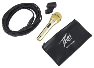 peavey pvi 2 xlr gold cardioid unidirectional dynamic vocal microphone with xlr cable