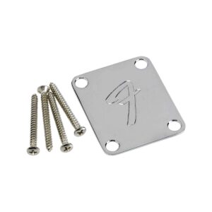 fender f neckplate chrome