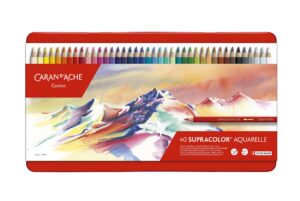 creative art materials caran d'ache supracolor metal box set of 40 (3888.340)