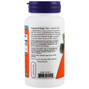 Now Foods: L-Optizinc Immune Support 30 mg, 100 Caps (2 pack)