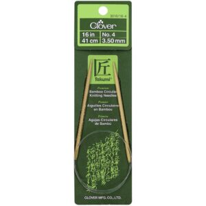 clover 3016/16-04 takumi bamboo circular 16-inch knitting needles, size 4