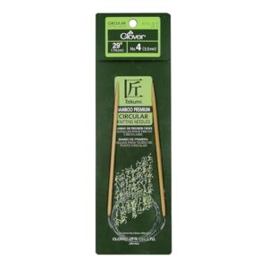 clover takumi bamboo circular 29-inch knitting needles, size 4 (3016/29-04)