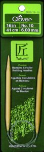 clover 3016/16-10 takumi bamboo circular 16-inch knitting needles, size 10