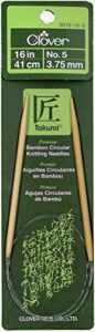 clover 3016/16-05 takumi bamboo circular 16-inch knitting needles, size 5