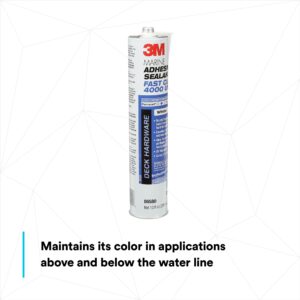 3M Marine Adhesive Sealant 4000 UV, PN06580, White, 295 mL Cartridge, 10 Fl Oz (Pack of 1)