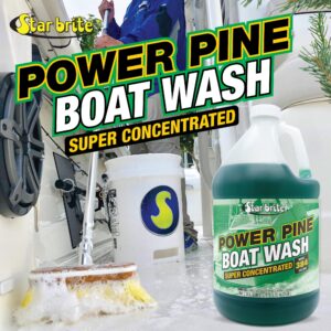 STAR BRITE Power Pine - Premium Boat Wash Super Concentrate - Makes 384 Gallons - All-Purpose, All-Surface Ultimate Cleaning Solution - Will Not Remove Wax, Polish or Harm Gel Coat 1 GAL (093700)