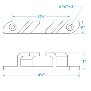 Seachoice 316 Stainless Steel Bow Chocks, 4-3/4 in. Long, Accepts Up to 5/8 in. Line, One Size, Pack of 2