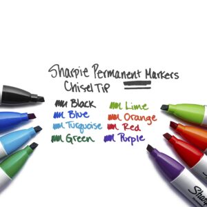 SHARPIE Permanent Markers, Chisel Tip, Black, 2 Count