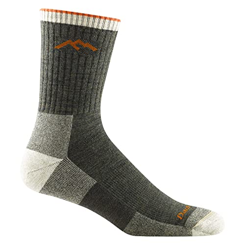 Darn Tough Hike-Trek Merino Wool Micro Crew Cushion Sock (Pair) - L Olive