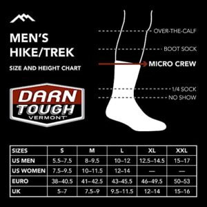 Darn Tough Hike-Trek Merino Wool Micro Crew Cushion Sock (Pair) - L Olive