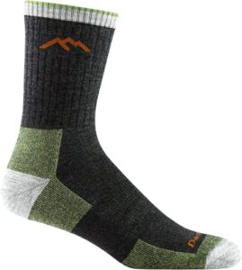 darn tough (style #1466) men's merino wool micro crew hiker sock with cushion - lime, large