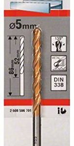 Bosch 2608596701 Tin-Metal Drill Bit 5x52mm