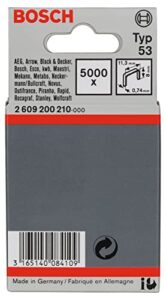 bosch fine wire staple type 53 (textiles, carton, 114mm x 0.74mm x 8mm, accessories for joining)