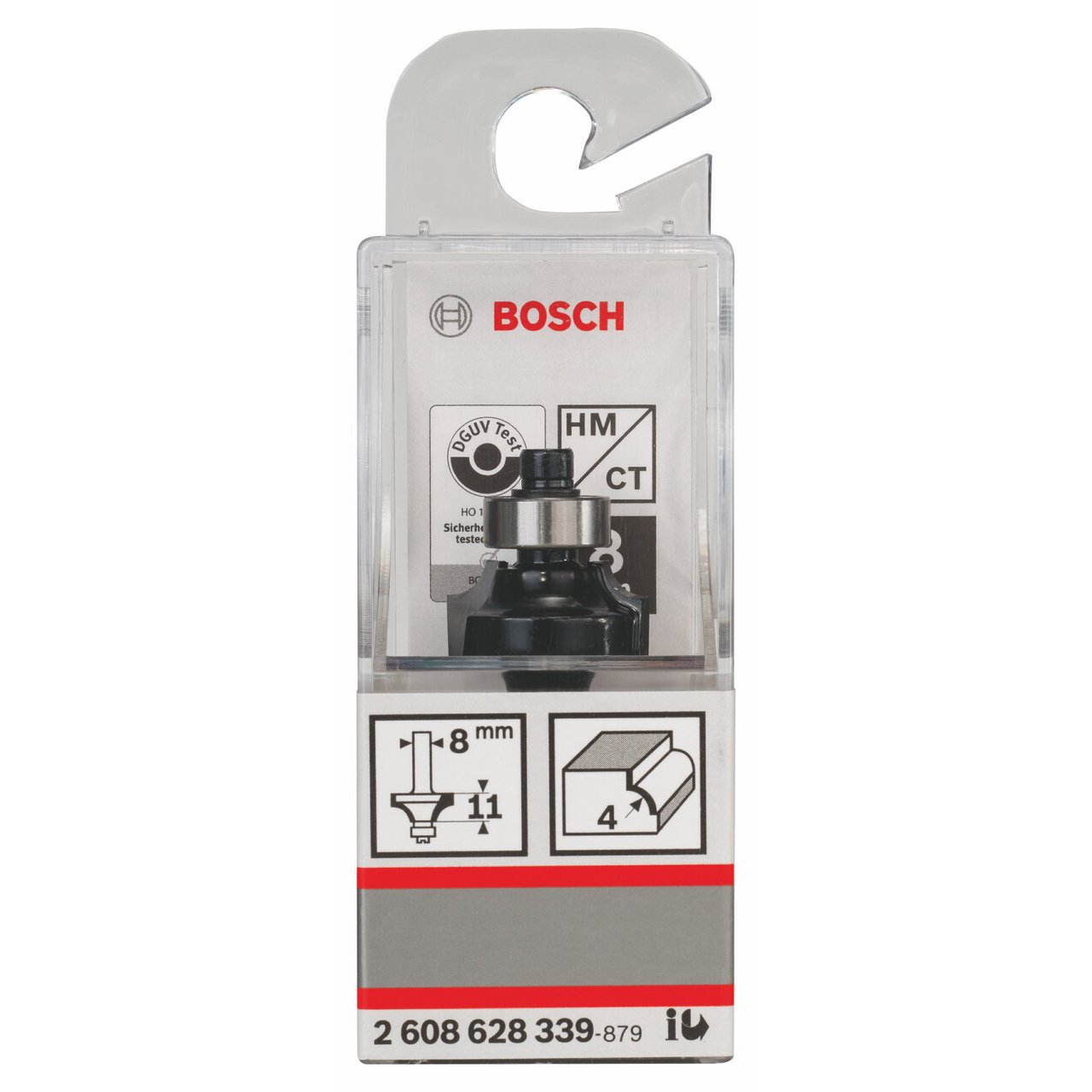 Bosch 2608628339 Rounding Router Bit 8mmx20, 7mmx53mm