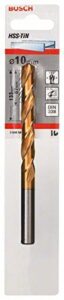 bosch 2608596751 din338 metal hss-tin drill bit, 10.0mm x 87mm x 133mm