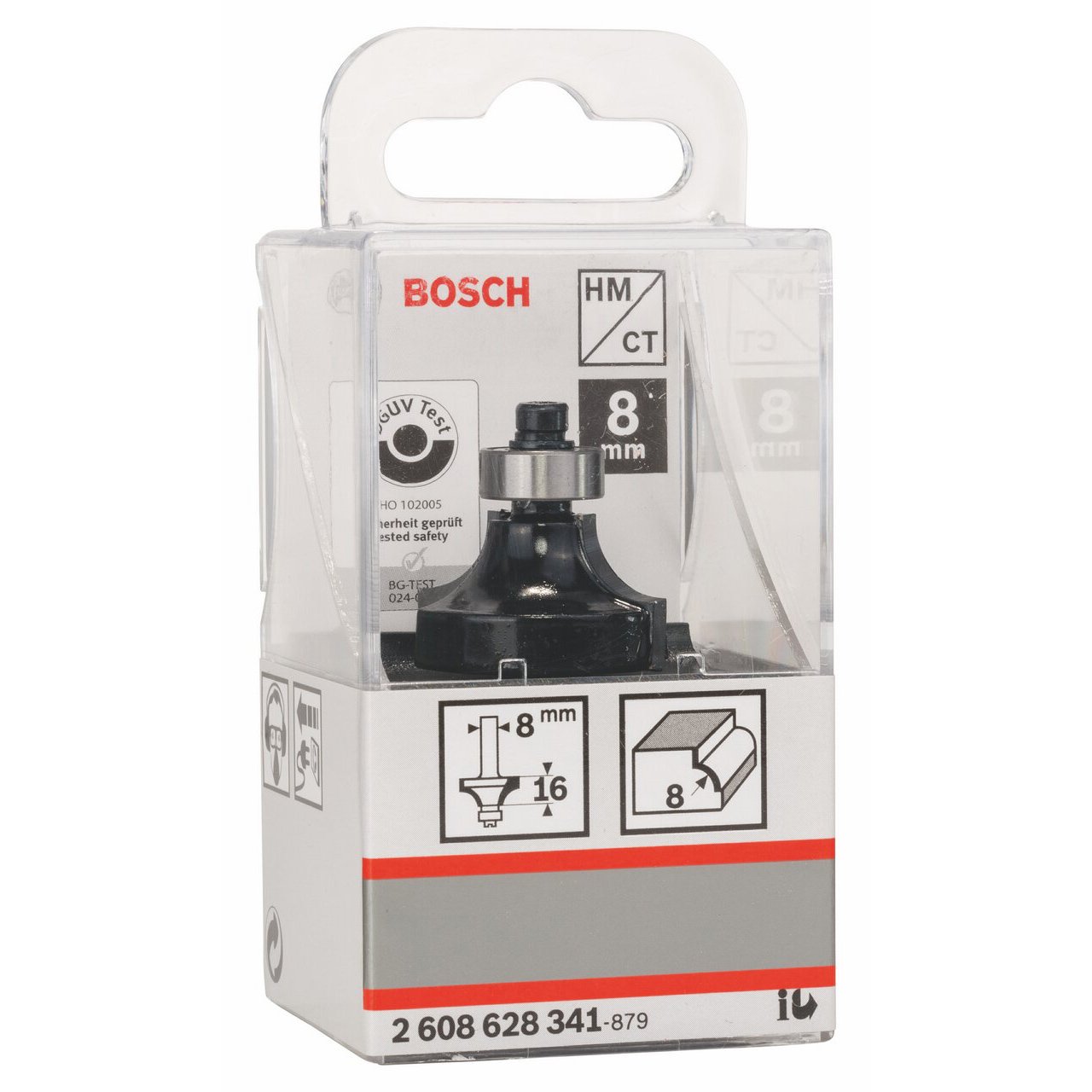 Bosch 2608628341 Rounding Router Bit 8mmx28, 7mmx53mm