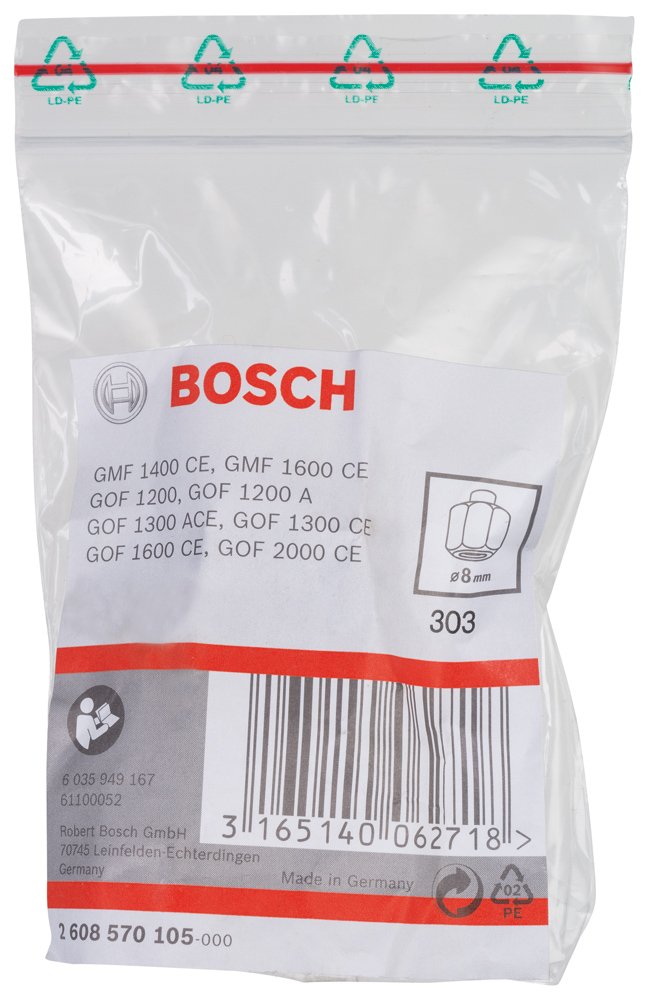 Bosch Professional 2608570105 Collet/Nut Set for Routers