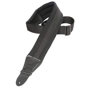 levy's leathers pm48np3-blk neoprene padded guitar strap, black