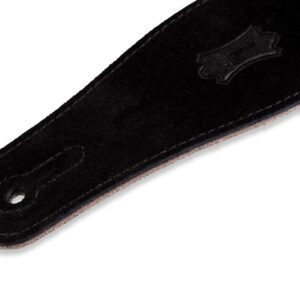 Levy's Leathers MS26-BLK 2.5" Hand-Brushed Suede Guitar Strap, Black