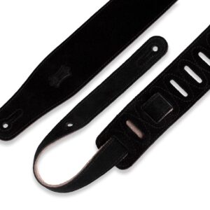 Levy's Leathers MS26-BLK 2.5" Hand-Brushed Suede Guitar Strap, Black