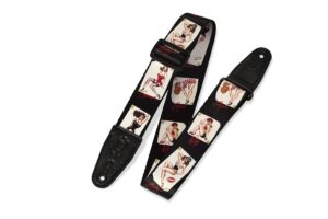 levy's leathers mps2-072 2" sonic art series polyester guitar strap, pin-up design