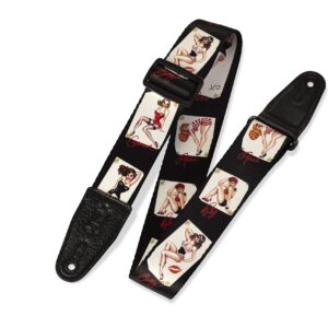 Levy's Leathers MPS2-072 2" Sonic Art Series Polyester Guitar Strap, Pin-Up Design