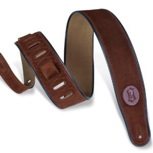 Levy's Leathers MSS3-BRN Signature Series Hand-Brushed Suede Guitar Strap, Brown