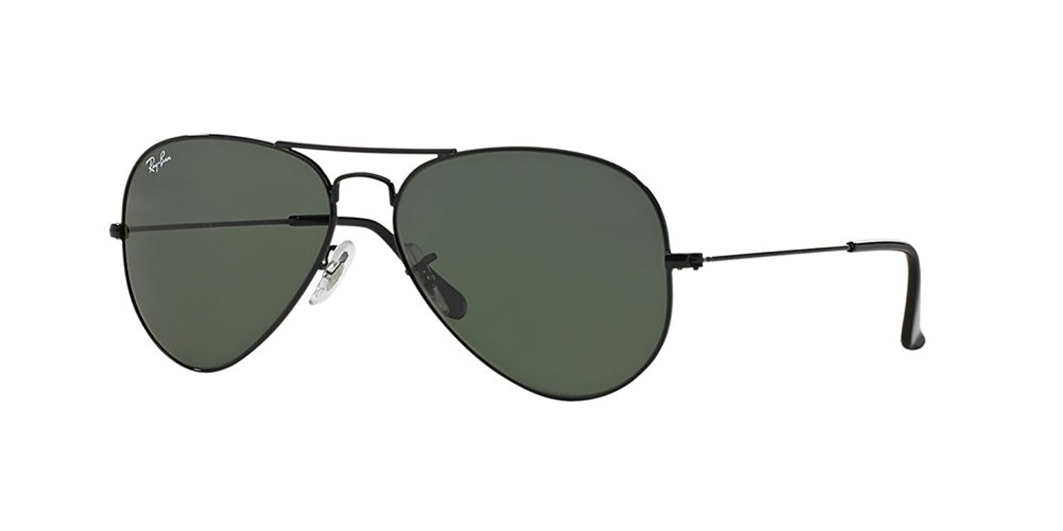 Ray-Ban RB 3025 Aviator Black w/ Grey Green (G15) Lens 58-14-135