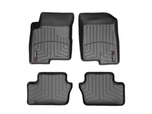 weathertech custom fit floorliners for caliber, compass, patriot - 1st & 2nd row (44086-1-2), black