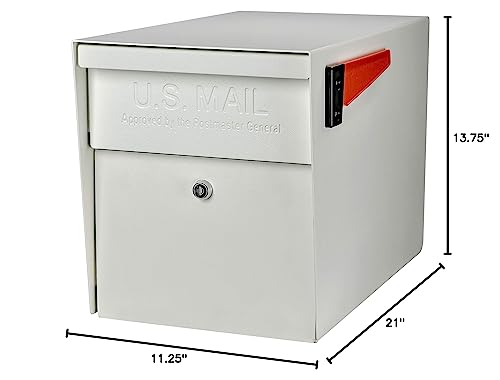 Mail Boss 7107 Curbside Locking Security Mailbox, Cream White