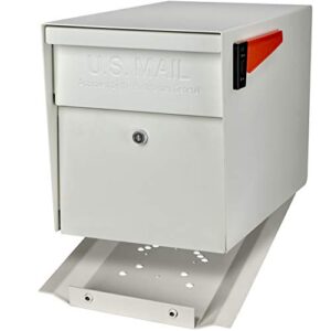 mail boss 7107 curbside locking security mailbox, cream white