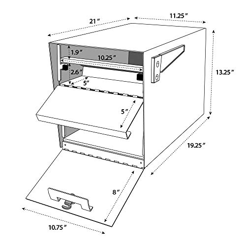 Mail Boss 7107 Curbside Locking Security Mailbox, Cream White