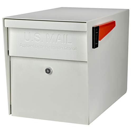 Mail Boss 7107 Curbside Locking Security Mailbox, Cream White