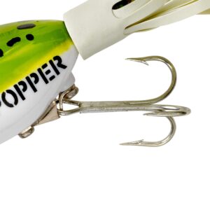 Arbogast Hula Popper Topwater Fishing Lure, Frog White Belly, G730 (1 1/4 in, 3/16 oz)