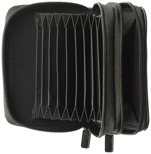 Buxton Hudson Pik-Me-Up Wizard Leather Wallet, Compact, Black