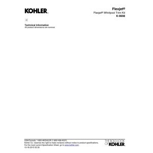 KOHLER K-9698-0 Flexjet Whirlpool -Trim -Kit, White