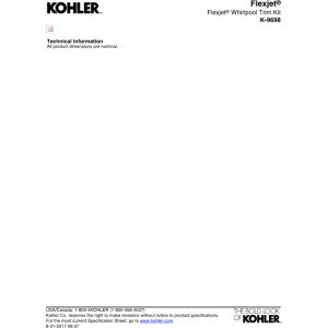 KOHLER K-9698-0 Flexjet Whirlpool -Trim -Kit, White