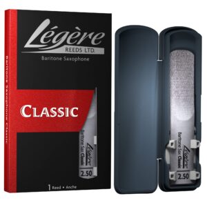 légère reeds - baritone saxophone reed, classic, strength 2.50 (bs2.50) - premium synthetic woodwind reed