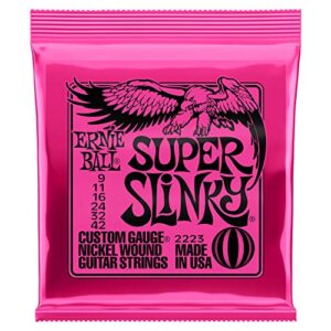 ernie ball 2223-12 super slinky electric guitar strings (box of 12 sets)