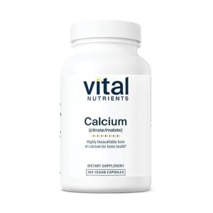 vital nutrients calcium citrate and malate complex 150mg | vegan supplement | support bone strength, muscle and cardiovascular health* | gluten, dairy and soy free | 100 capsules