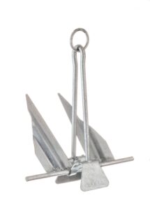 seachoice utility anchor w/ slip ring, size 7e, galvanized steel