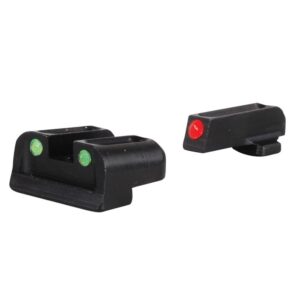 truglo fiber-optic handgun night sight | compact durable snag-resistant high-visibility red front & green rear sight, compatible with springfield xd handguns