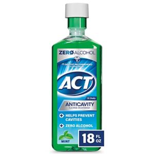 act anticavity fluoride mouthwash zero alcohol 18 fl. oz. soothing mint