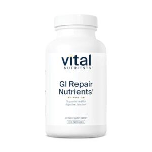 vital nutrients gi repair nutrients | leaky gut capsule with l glutamine and n-acetyl | digestive enzyme supplement to support gut health and digestion | gluten and dairy free | 120 capsules