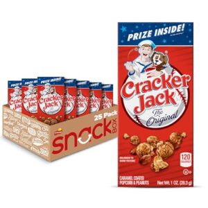 cracker jack caramel coated popcorn & peanuts, original, 1 ounce boxes (pack of 25)