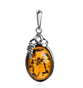 ian and valeri co. honey amber sterling silver grapevine pendant