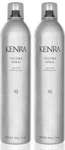 kenra volume spray 25 50% | super hold finishing & styling hairspray | flake-free & fast-drying | wind & humidity resistance | all hair types | 16 oz (2-pack)