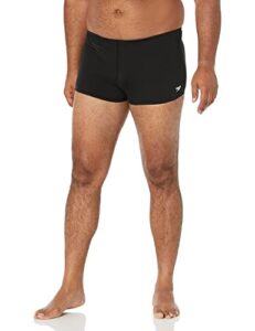 speedo men's swimsuit square leg endurance+ solid,speedo black,30