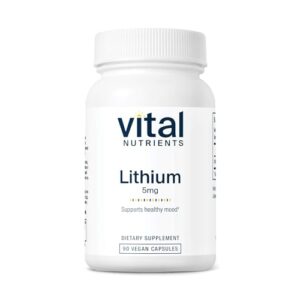 vital nutrients lithium orotate | vegan lithium supplements for memory, state of mind, and behavioral health*| 5mg | gluten, dairy, soy free | 90 capsules